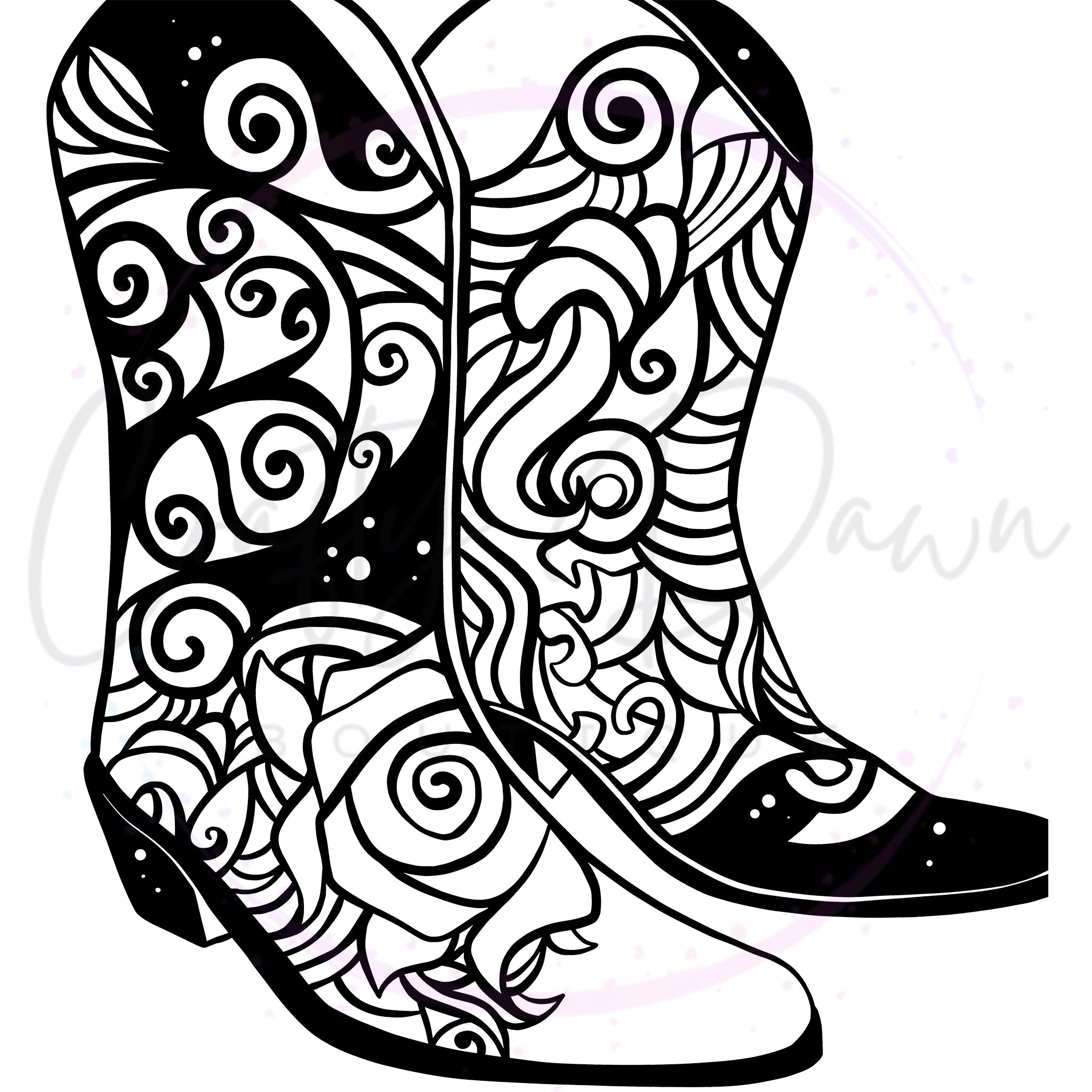 Cowboy Boots Mandala Decal – Crafty Dawn Boutique